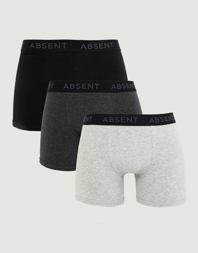 Organic 3 Pack Marl Boxers in Black Marl | Hallensteins AU