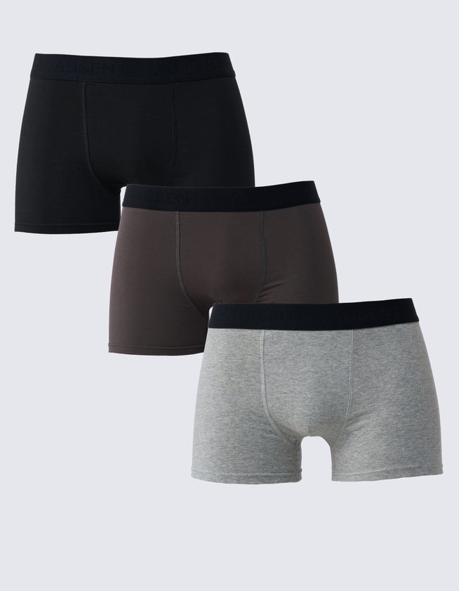 3 Pack Mixed Colour Boxers in Black/slate/grey Mar | Hallensteins AU