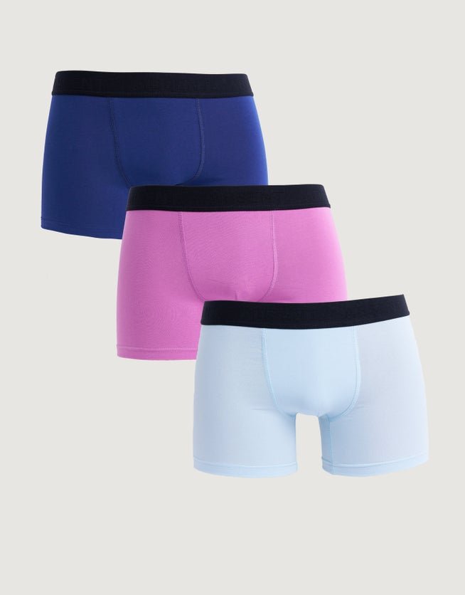 3 Pack Mixed Plain Boxers in Blue/pink | Hallensteins US