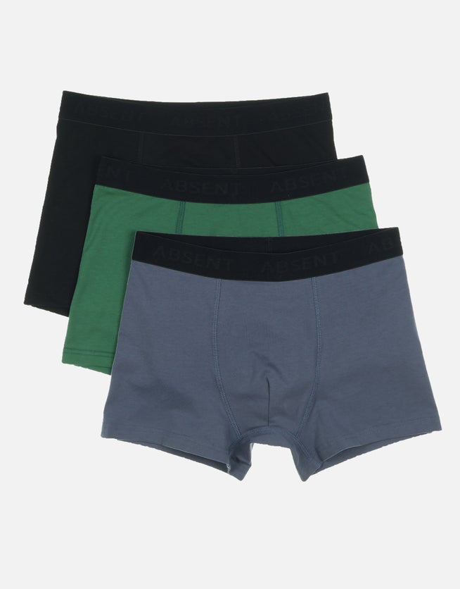 3 Pack Mixed Plain Boxers in Slate/green/black | Hallensteins NZ