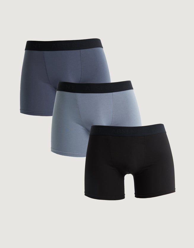 3 Pack Tonal Plain Boxers in Charcoal | Hallensteins AU