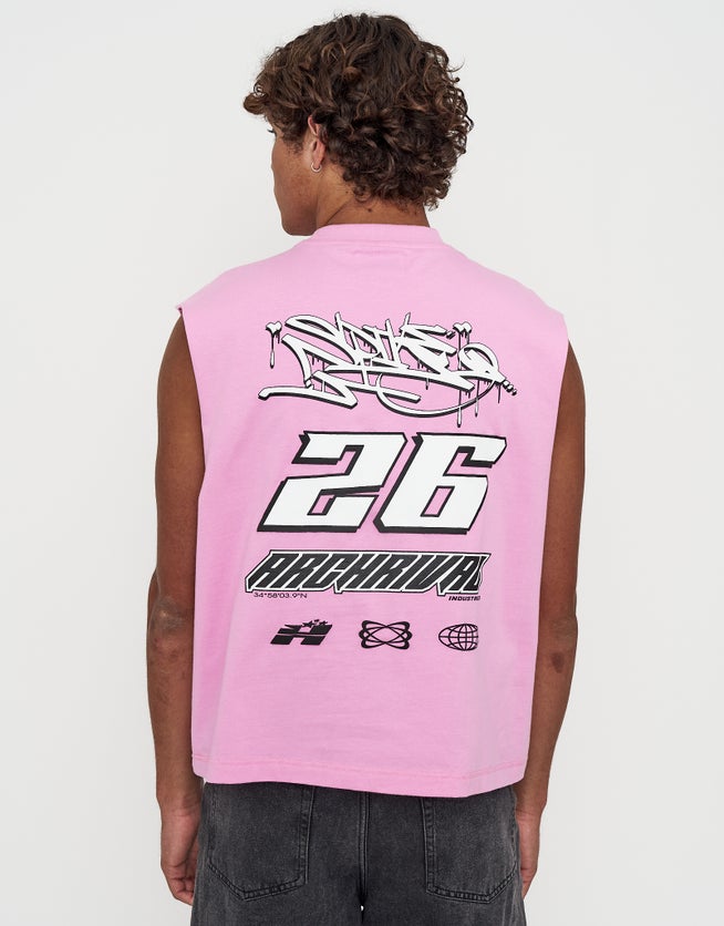 Archrival Muscle Singlet in Lotus Pink | Hallensteins NZ