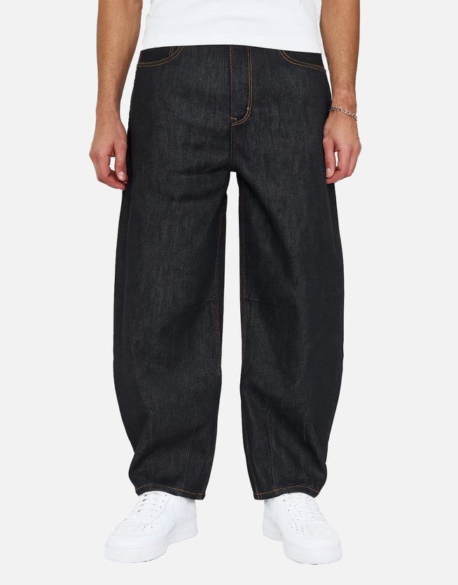 Baggy Fit Barrel Jeans in Dark Raw | Hallensteins NZ