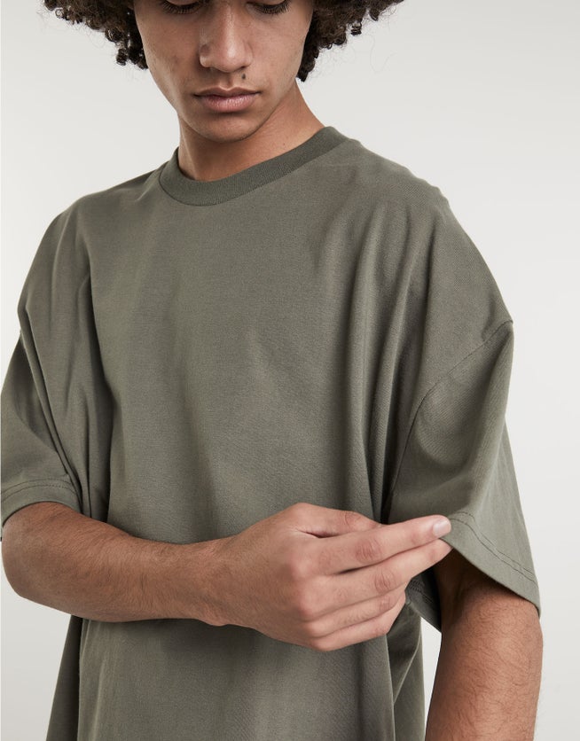 Box Fit Plain T Shirt in Green | Hallensteins AU