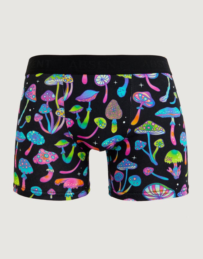 Organic Buzzy Mushroom Boxers in Black | Hallensteins US