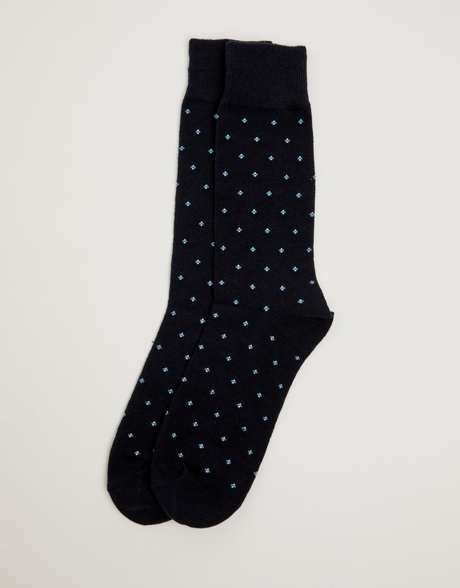 Ditsy Dress Socks in Navy | Hallensteins NZ