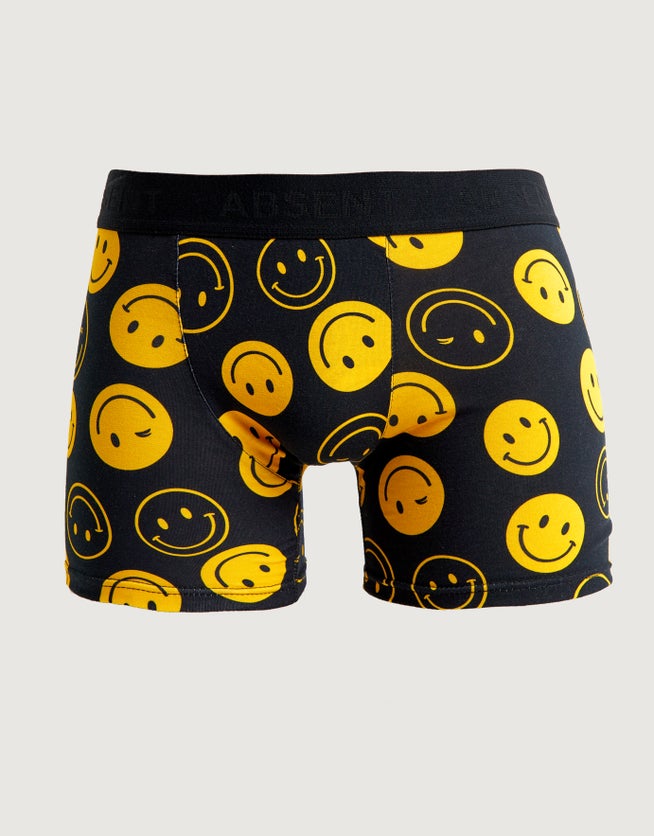 Happy Print Boxers in Black | Hallensteins NZ