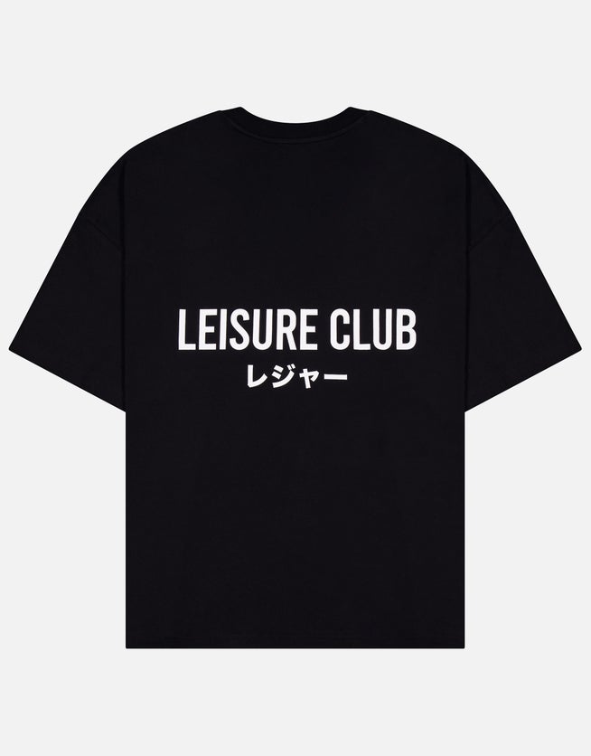 Leisure Club Box Fit T Shirt in Black | Hallensteins AU
