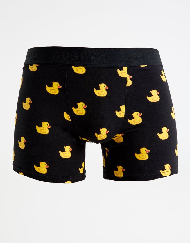 Organic Cotton Rubber Duck Boxers in Black | Hallensteins NZ