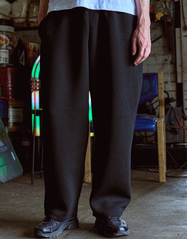 Scuba Wide Leg Track Pants in Black | Hallensteins NZ