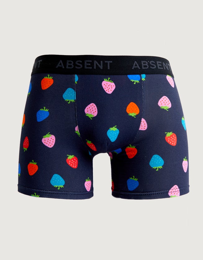 Organic Cotton Strawberries Boxers in Navy | Hallensteins US