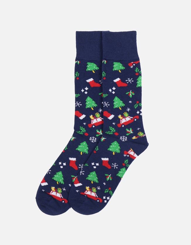 Festive Dress Socks in Navy | Hallensteins NZ