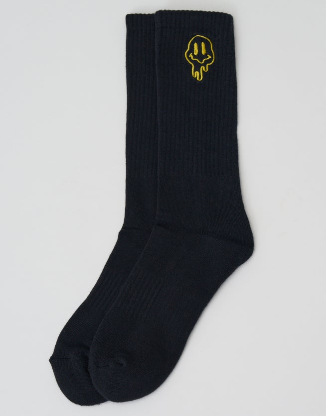 Droopy Embroidered Sport Socks in Black | Hallensteins NZ