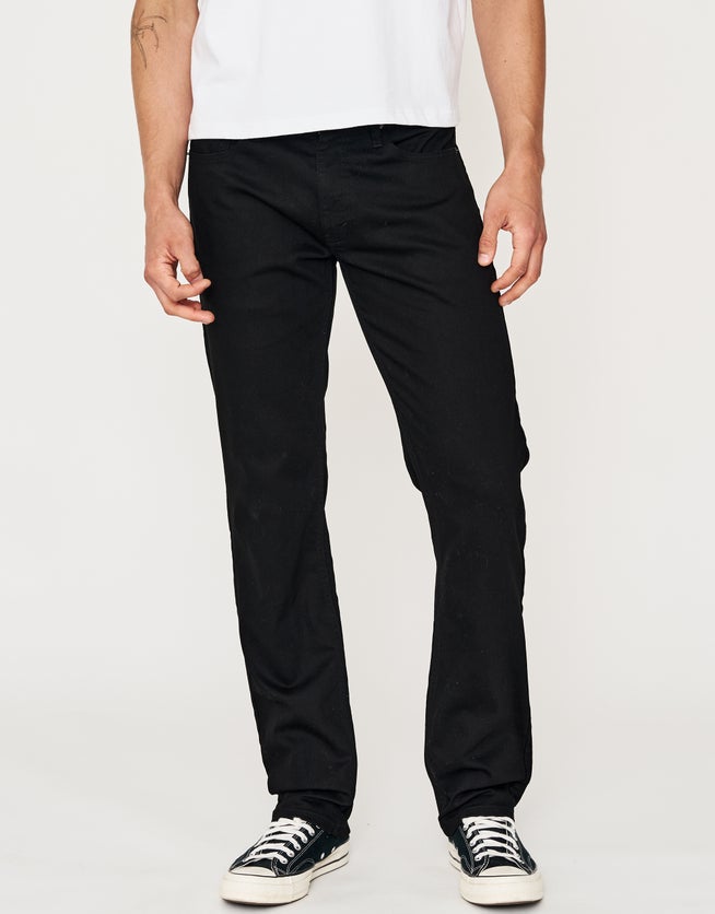 Straight Fit Jeans in Solid Black | Hallensteins NZ