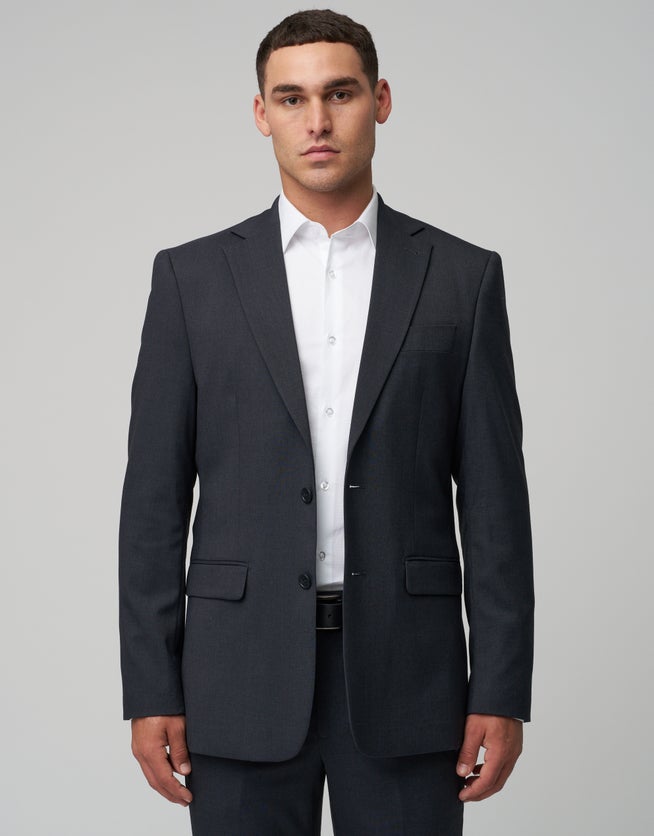 Stretch Slim Fit Suit Jacket in Charcoal | Hallensteins NZ
