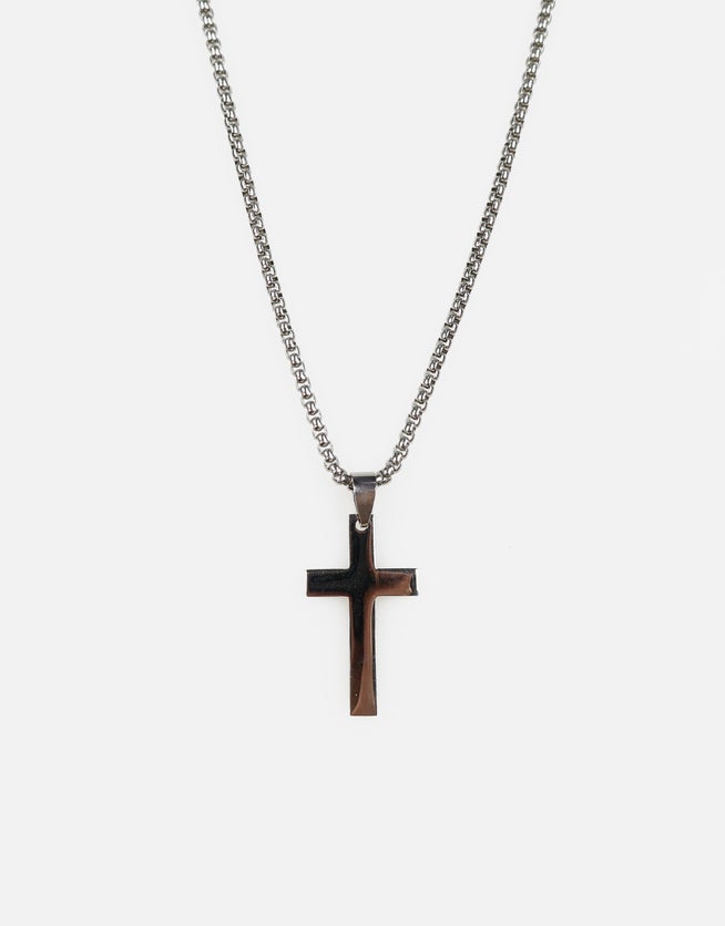 Cross Pendant Chain in Silver | Hallensteins NZ