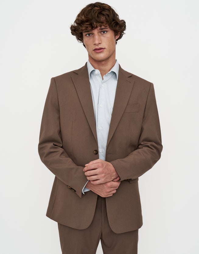 Levine Slim Fit Suit Jacket in Deep Taupe | Hallensteins NZ