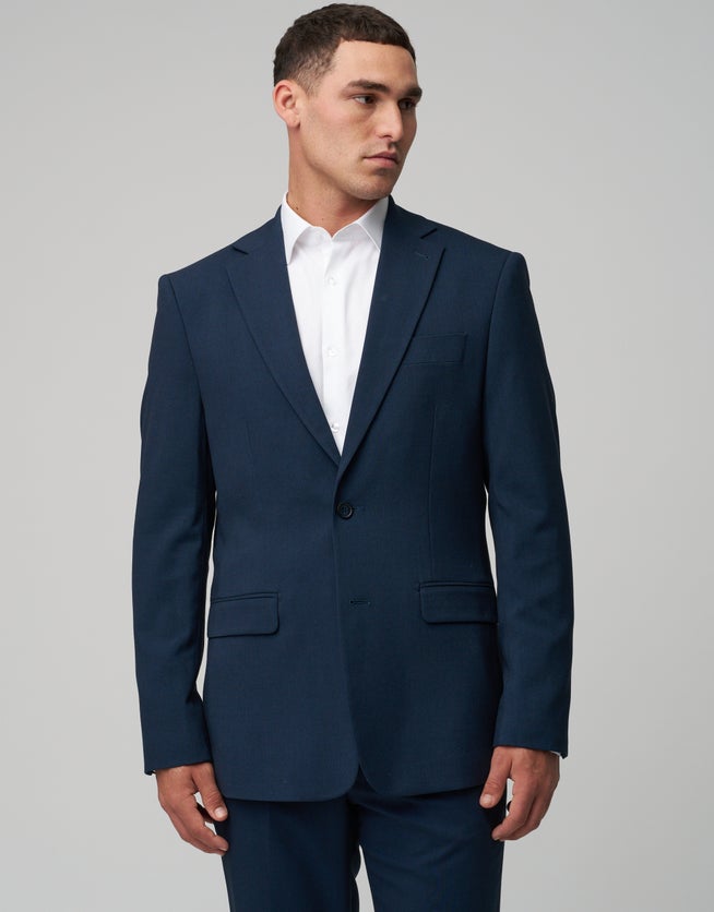 Stretch Slim Fit Suit Jacket in Navy | Hallensteins NZ