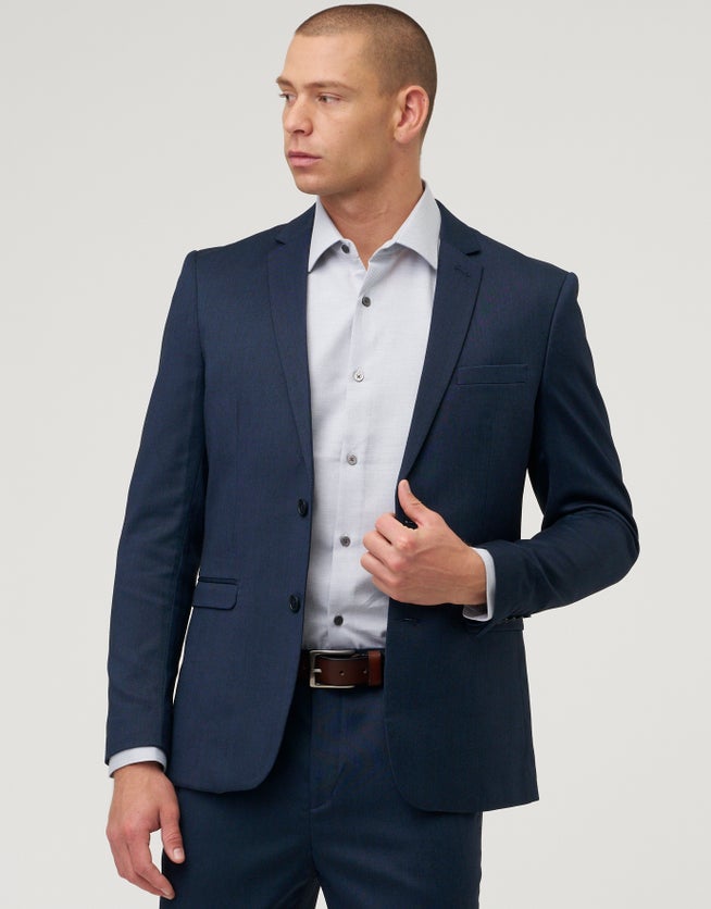 Skinny Fit Stretch Suit Jacket in Navy | Hallensteins US