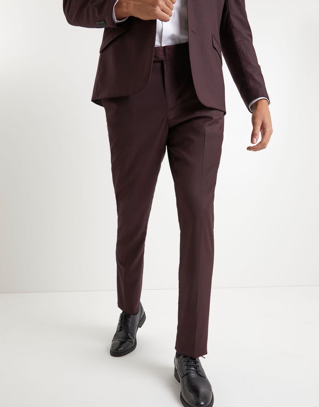 Bordeaux Slim Fit Suit Pants in Bordeaux | Hallensteins US