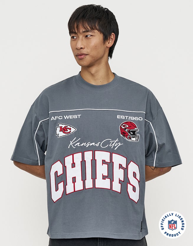 NFL Kansas City Chiefs Box Fit T Shirt in Slate | Hallensteins NZ